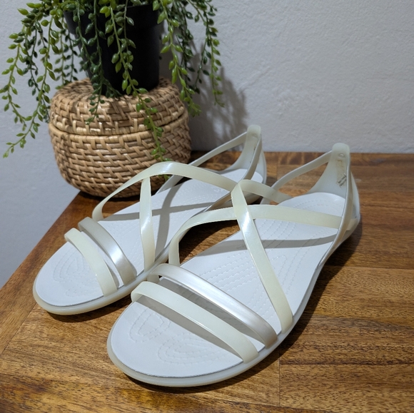 CROCS | Shoes | Crocs Sandals Womens 4 Isabella Pale Yellow Gold ...